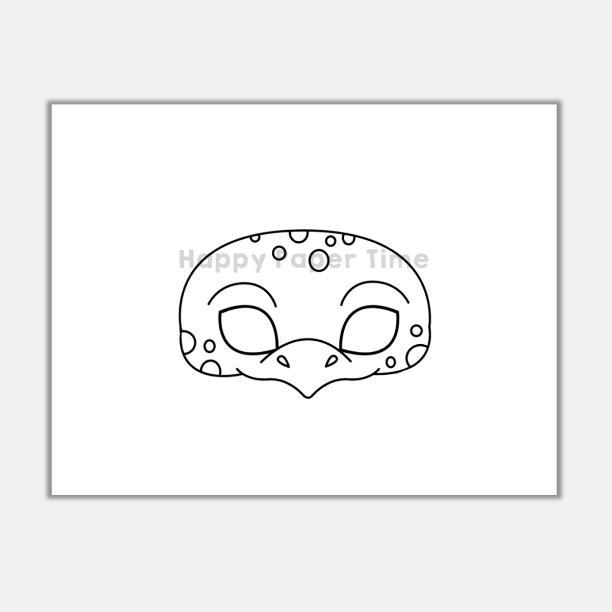 Turtle Paper Mask Printable Pond Animal Reptile Coloring Craft Activity ...
