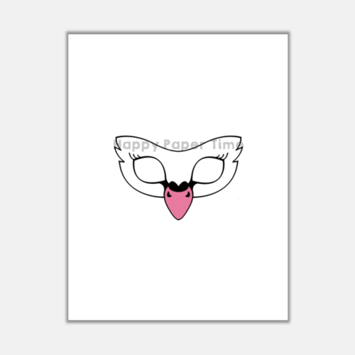 Swan Paper Mask Printable Pond Animal Bird Costume Craft Activity ...