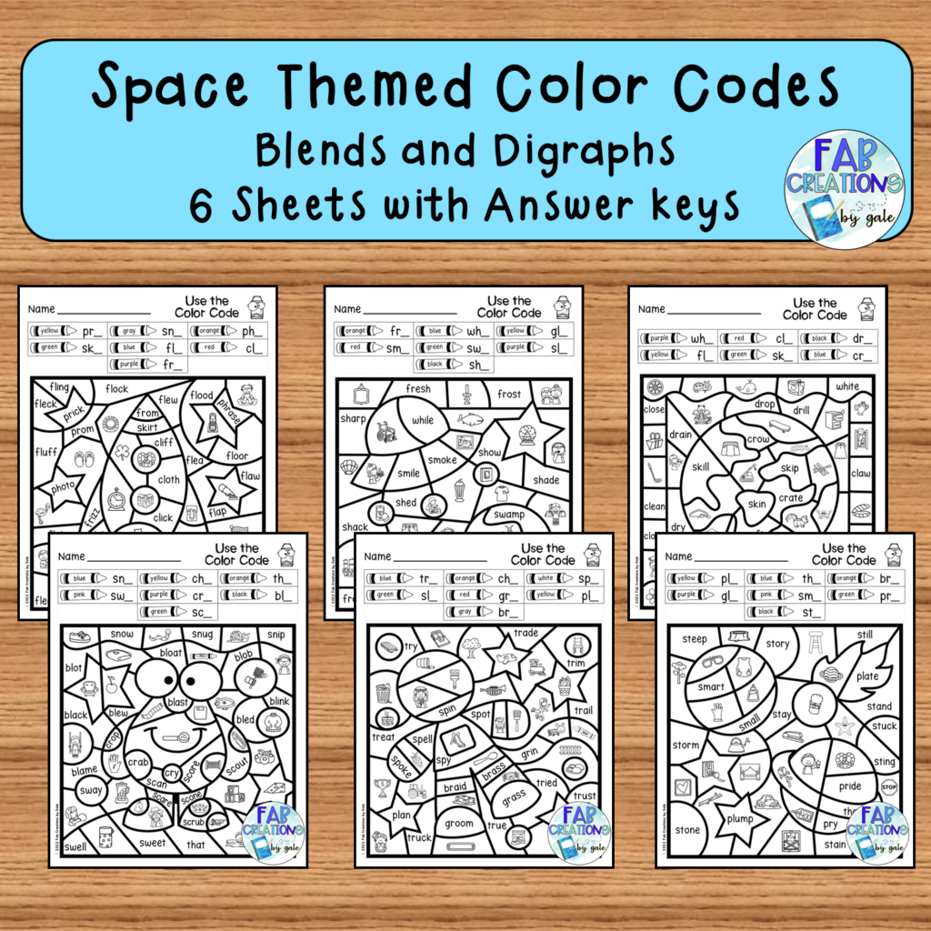 Color Code for Phonics - Blends and Digraphs, Short Vowels and Long ...