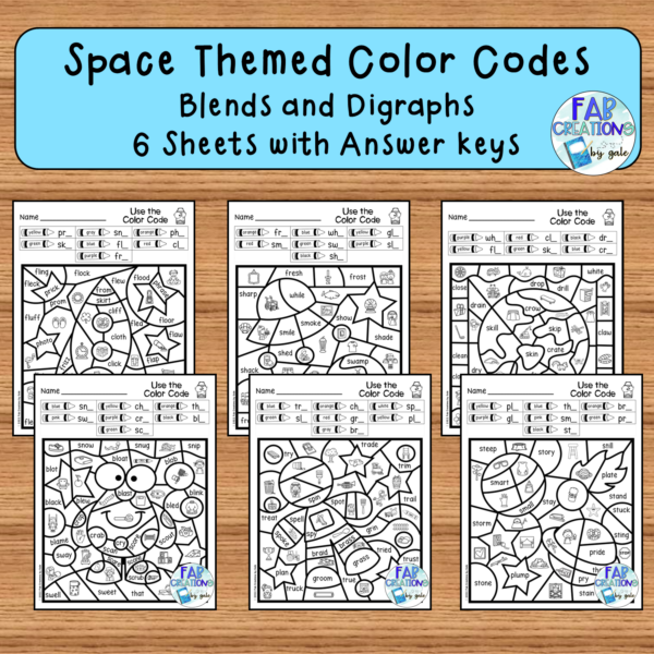 Color Code for Phonics - Blends and Digraphs, Short Vowels and Long ...