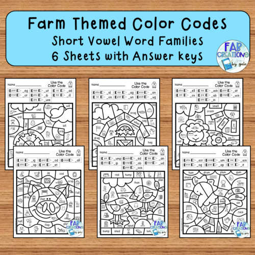 Color Code for Phonics - Blends and Digraphs, Short Vowels and Long ...