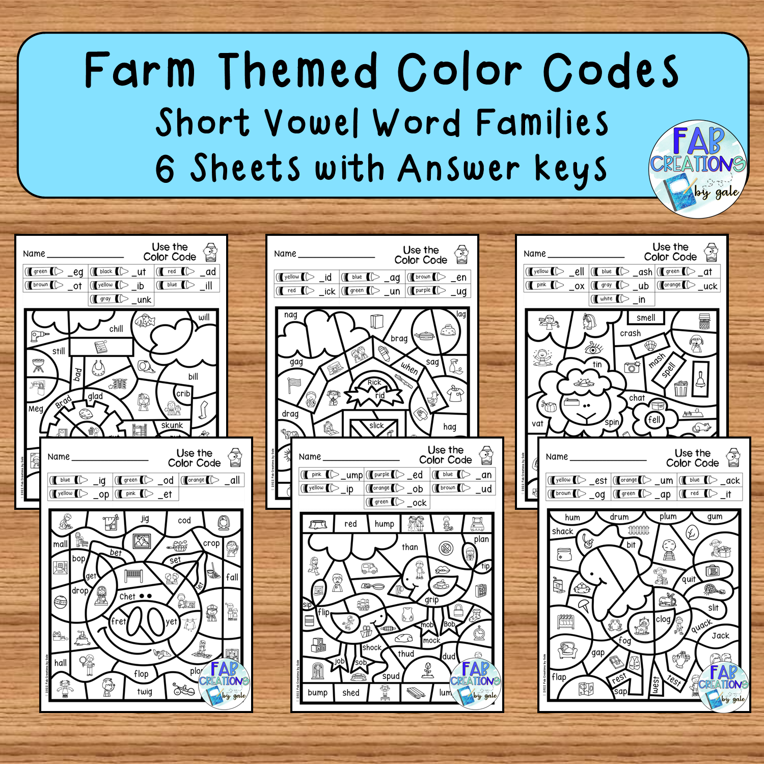 Color Code for Phonics - Blends and Digraphs, Short Vowels and Long ...