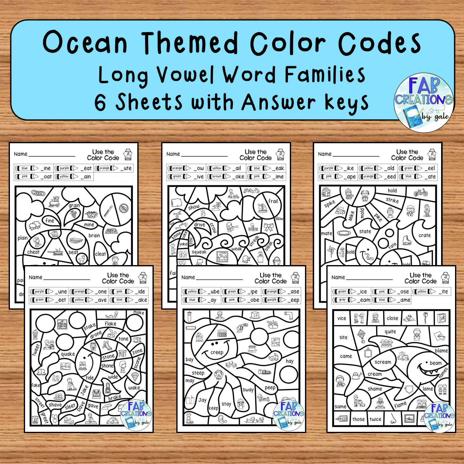 Color Code for Phonics - Blends and Digraphs, Short Vowels and Long ...