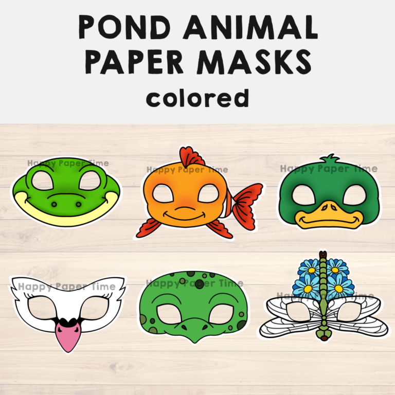 Pond Animals Paper Mask Printable Craft Activity Costume Template ...