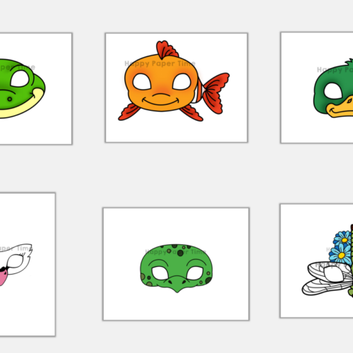 Pond Animals Paper Mask Printable Craft Activity Costume Template ...