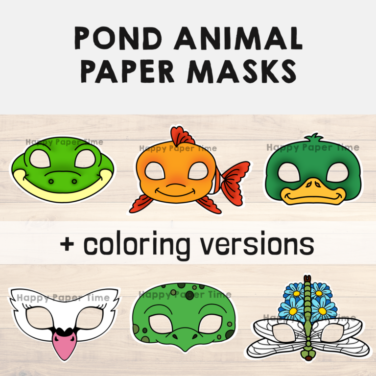 Cocker Spaniel Paper Masks Printable Dog Animal Coloring Craft Activity ...