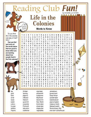 Life in the Colonies (American History) Printable Word Search Puzzle ...