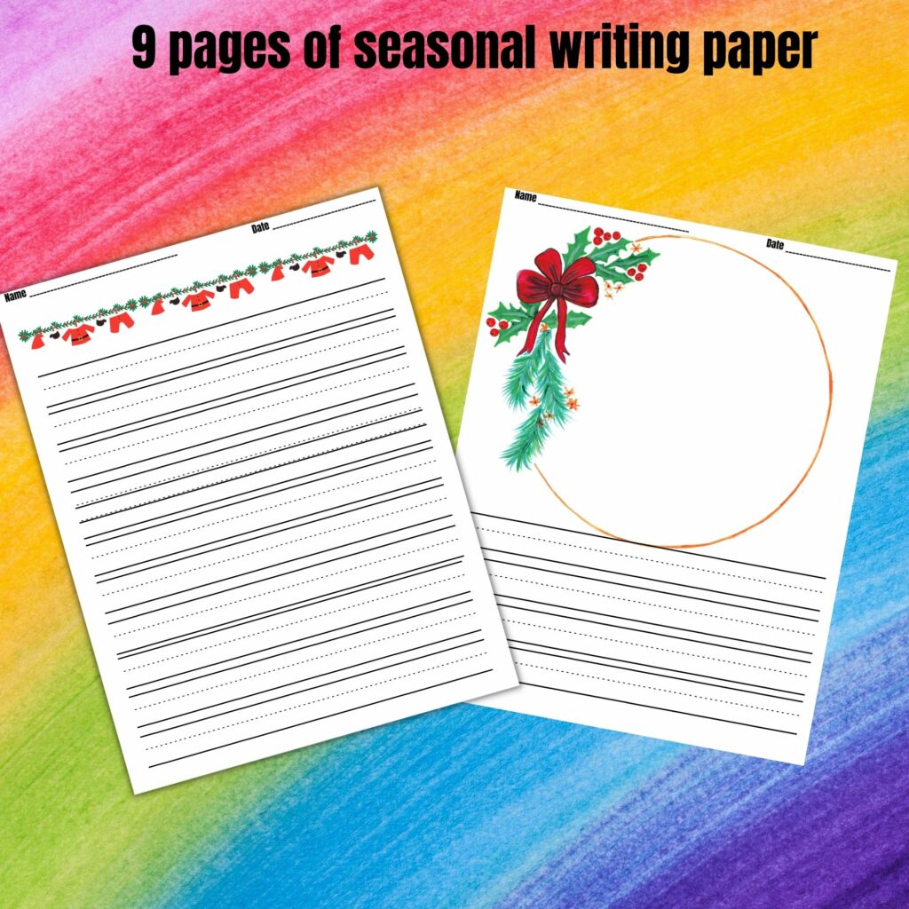Christmas Holiday Writing Paper perfect for Bulletin Boards and Dear ...