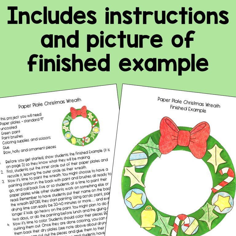 Christmas Wreath Paper Plate Craft | December Activity | Made By Teachers