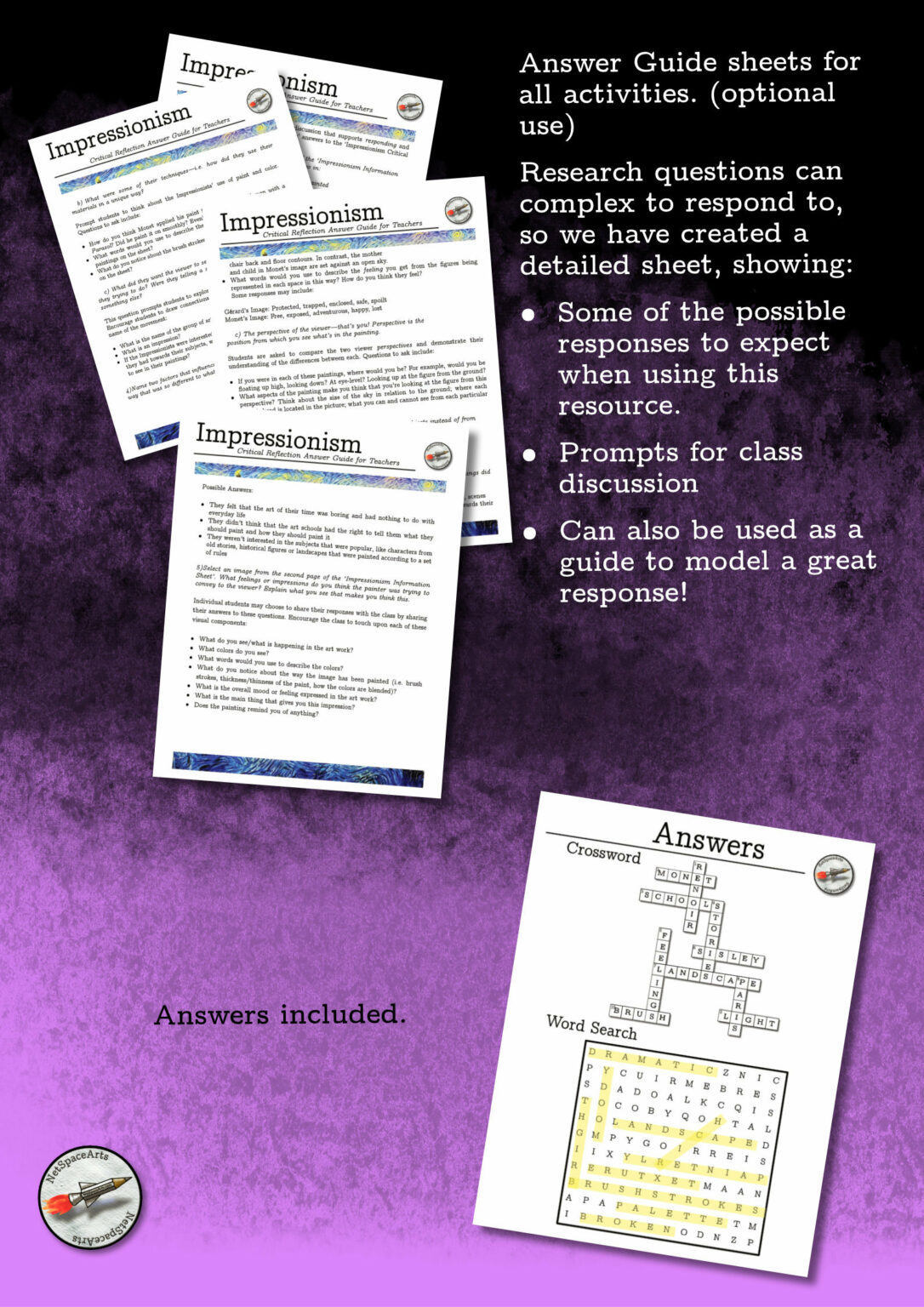 Impressionism - Art History Lesson - Fillable Printable Questions ...