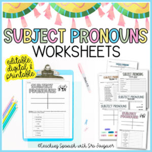 Spanish Subject Pronouns Worksheets | Made By Teachers