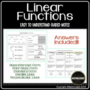 Linear Functions Guided Notes Easy to Understand | Made By Teachers