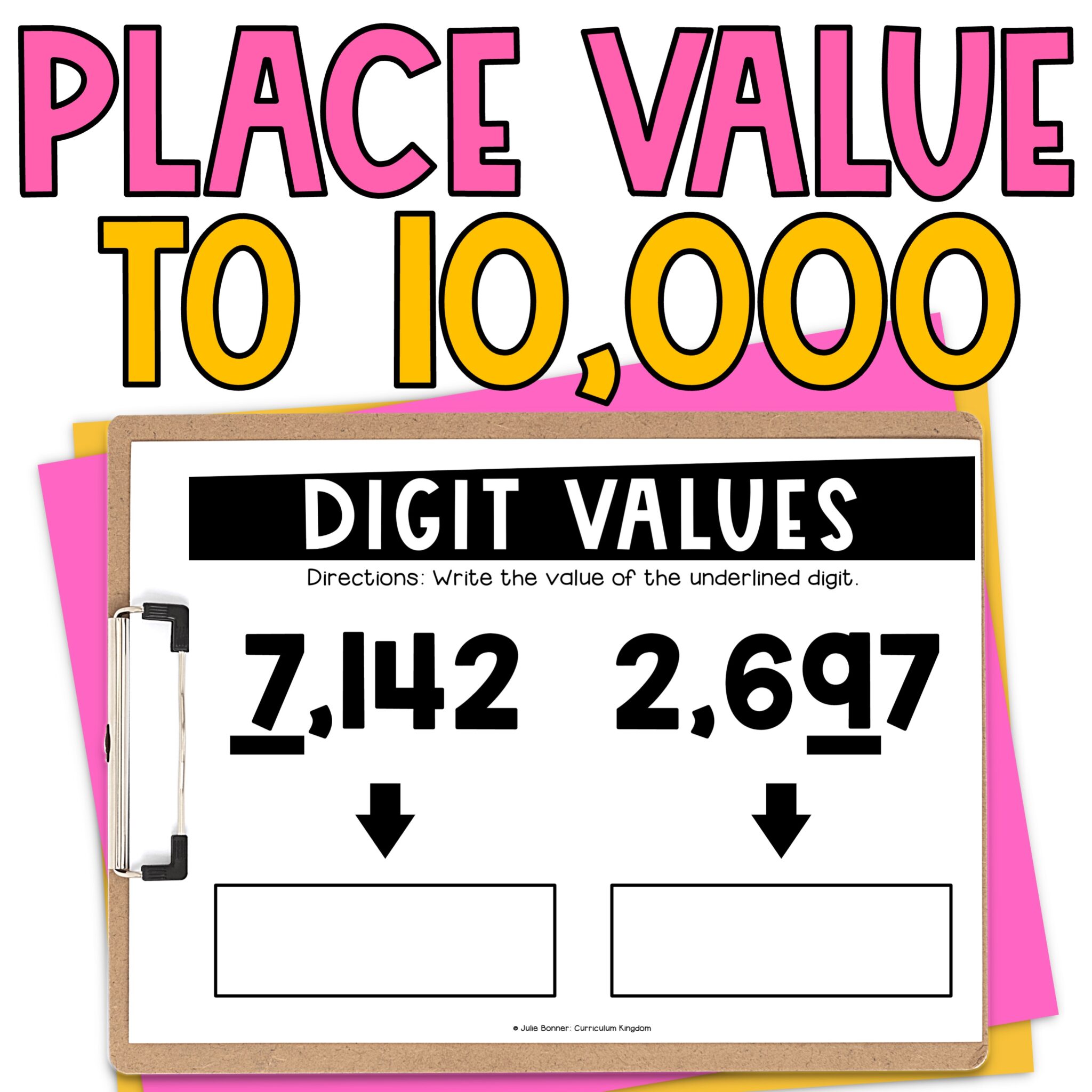 3rd Grade Place Value to 10,000 Worksheets and Exit Tickets | Made By ...