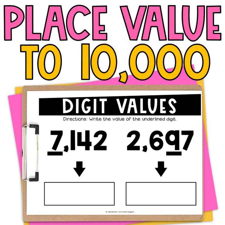 3rd Grade Place Value to 10,000 Worksheets and Exit Tickets | Made By ...