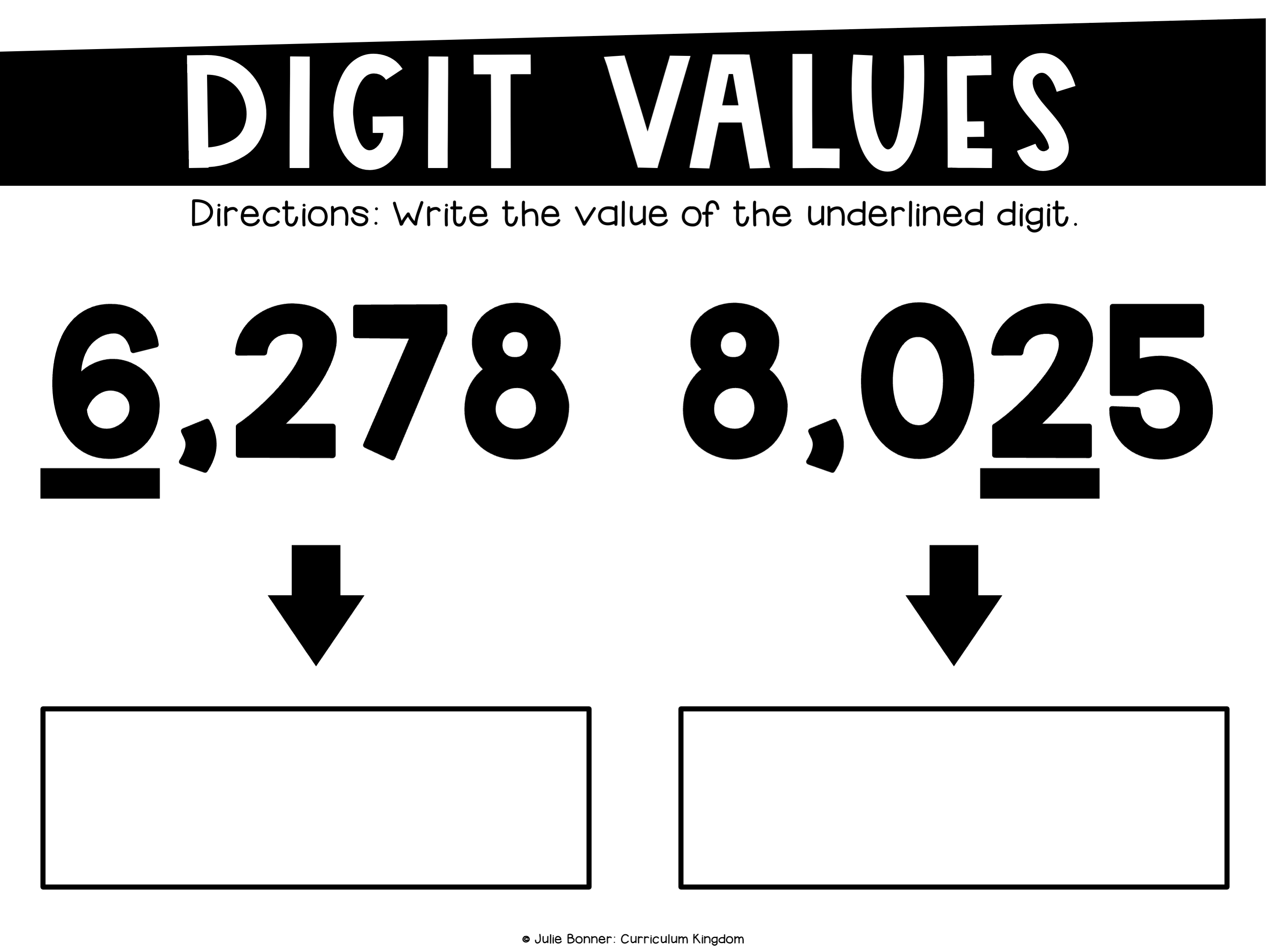 3rd Grade Place Value to 10,000 Worksheets and Exit Tickets | Made By ...