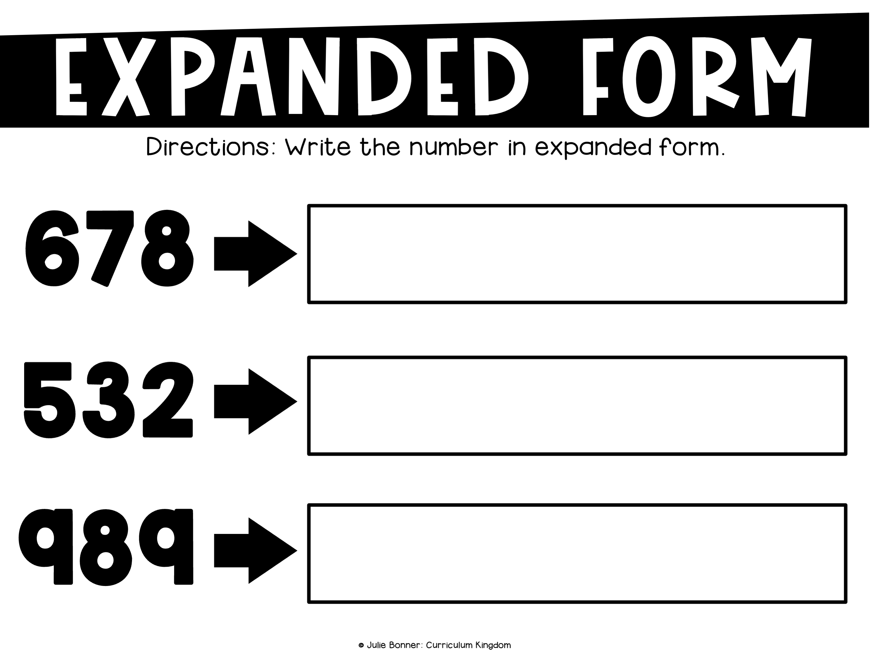 2nd Grade Place Value to 1,000 Worksheets and Exit Tickets 2.NBT.1 2 ...
