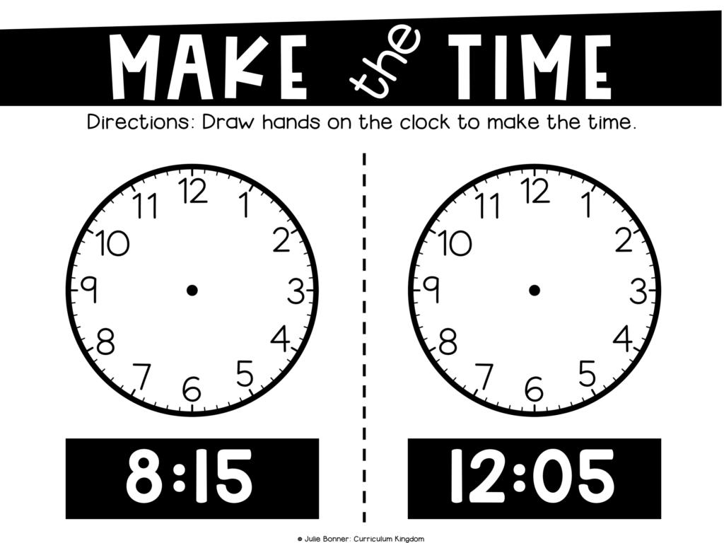 Telling Time to 5 Minutes 2nd Grade Math Worksheets or Exit Tickets 2 ...