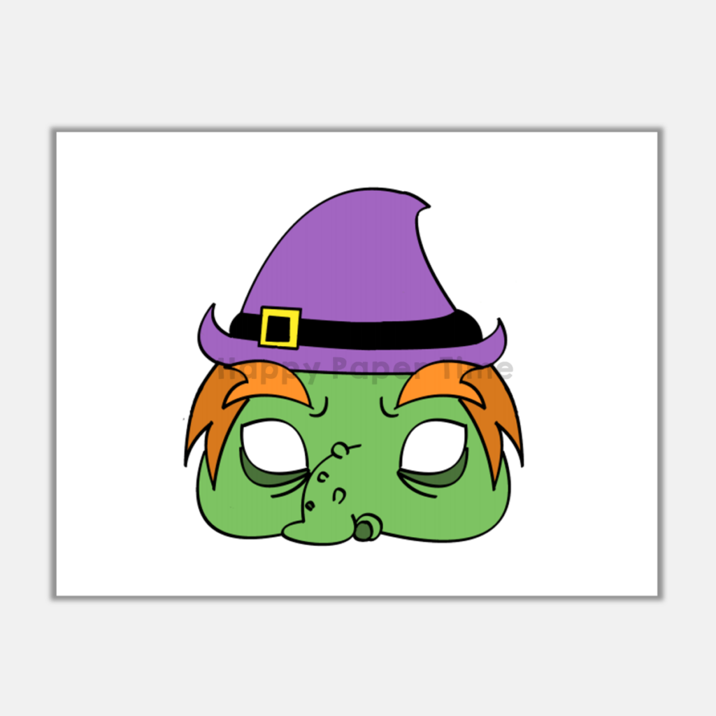Witch Paper Mask Printable Halloween Costume Spooky Craft Activity ...