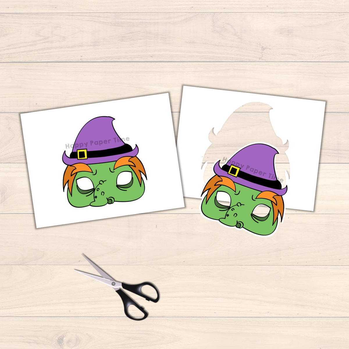 Witch Paper Mask Printable Halloween Costume Spooky Craft Activity ...