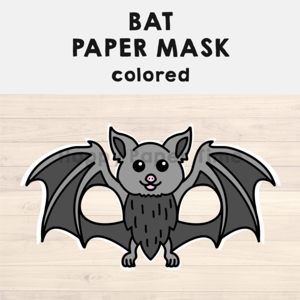 Bat Paper Mask Printable Halloween Costume Craft Activity Spooky | Made ...