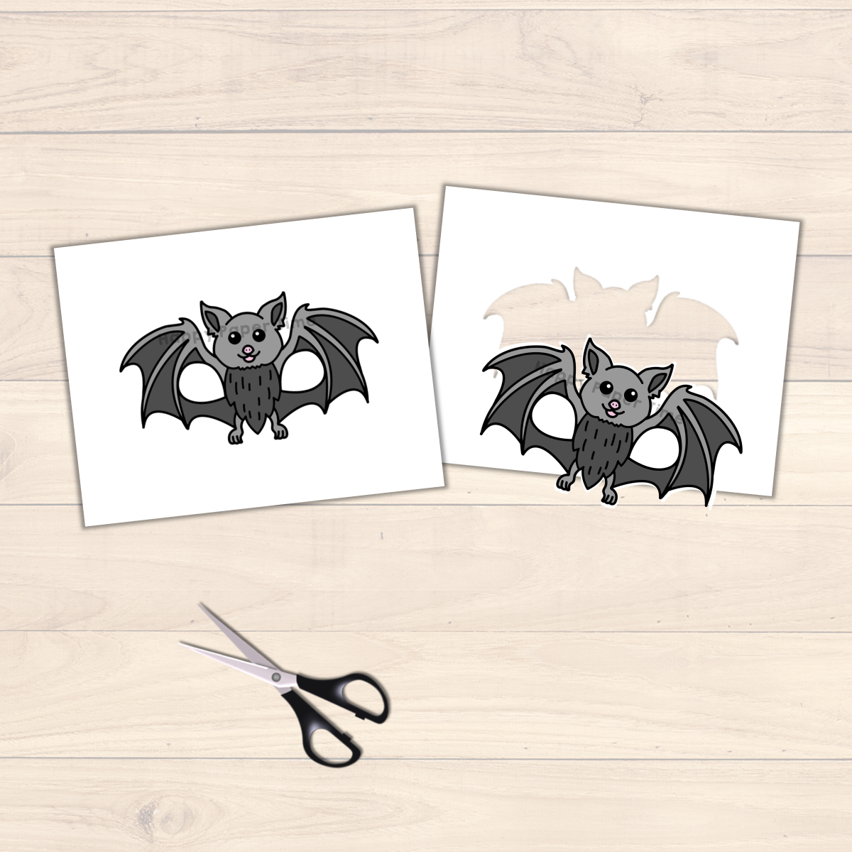 Bat Paper Mask Printable Halloween Costume Craft Activity Spooky | Made ...