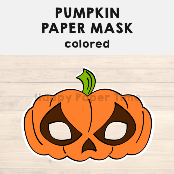 Pumpkin Paper Mask Printable Halloween Costume Craft Activity Spooky ...