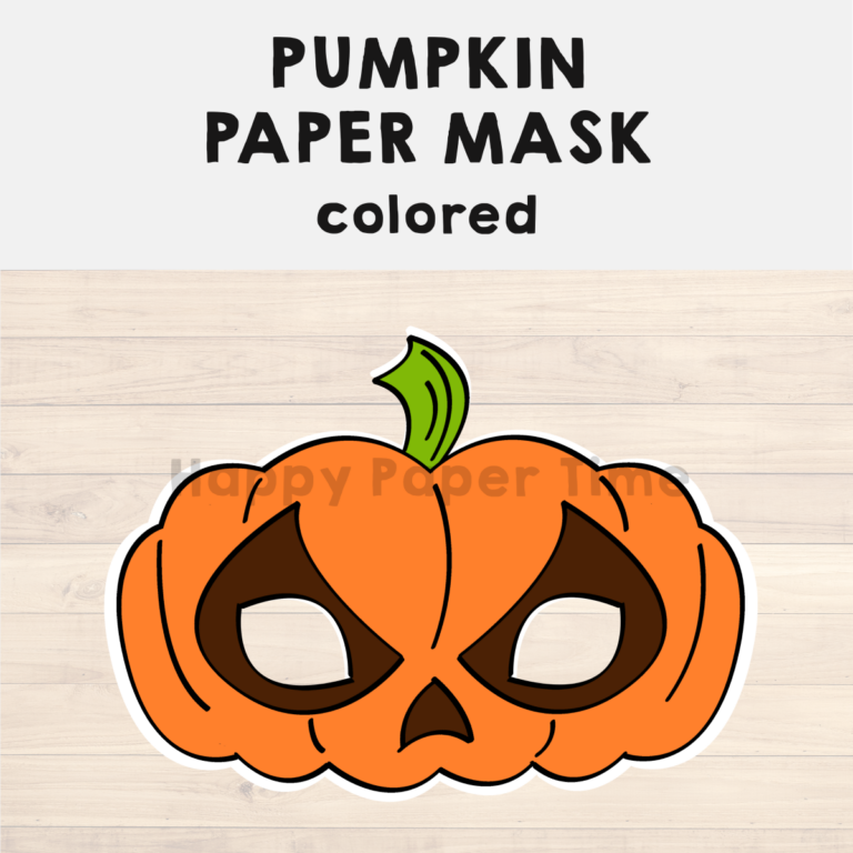 Pumpkin Paper Masks Printable Halloween Coloring Costume Craft Activity ...