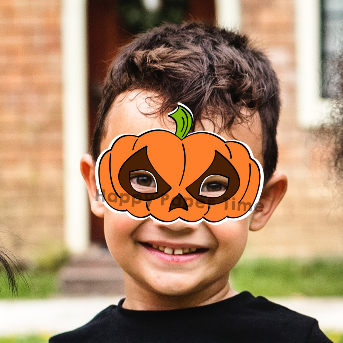 Pumpkin Paper Mask Printable Halloween Costume Craft Activity Spooky ...