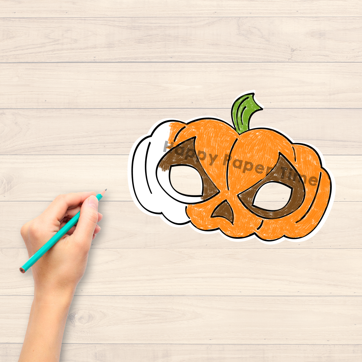 Pumpkin Paper Masks Printable Halloween Coloring Costume Craft Activity ...