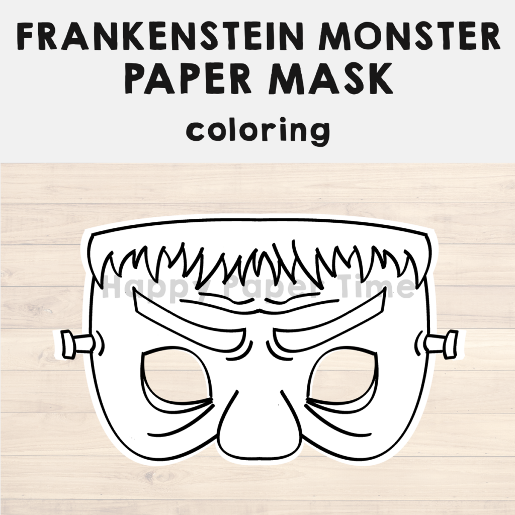 Frankenstein Monster Paper Mask Printable Halloween Coloring Costume ...