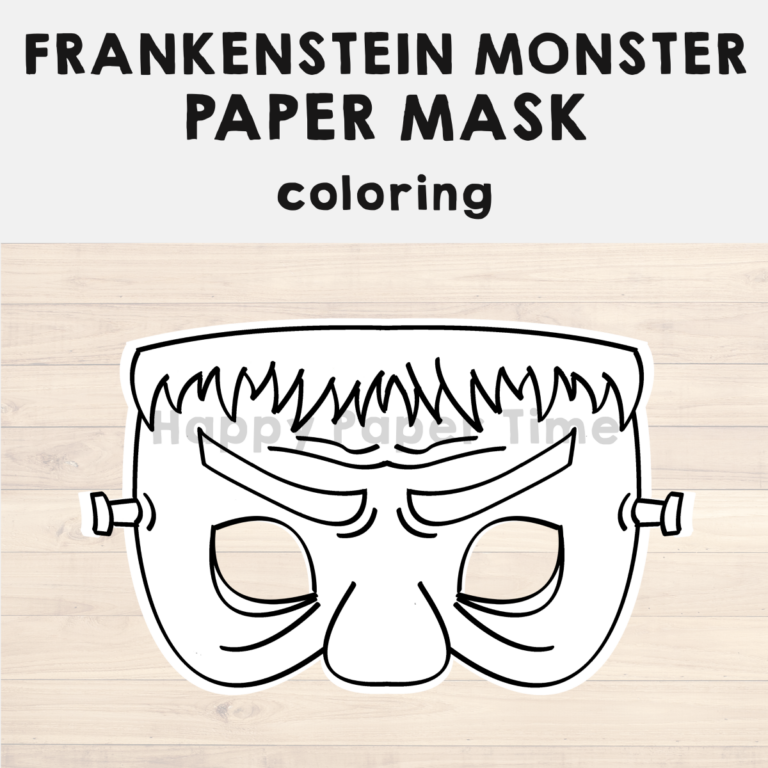 Frankenstein Monster Paper Mask Printable Halloween Coloring Costume ...