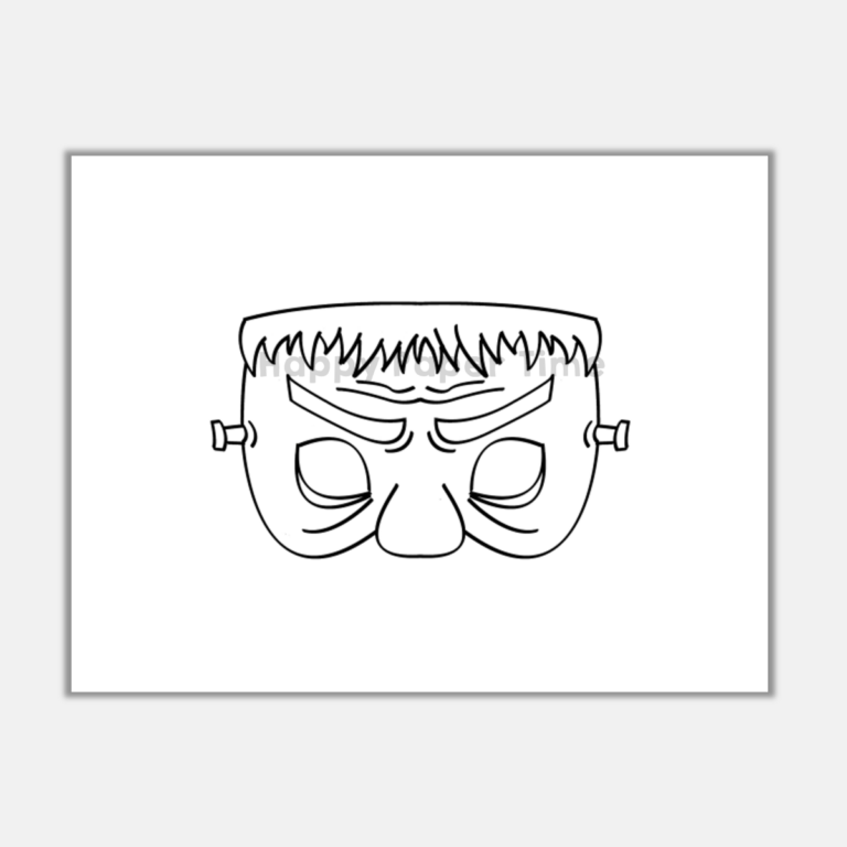 Frankenstein Monster Paper Mask Printable Halloween Coloring Costume ...
