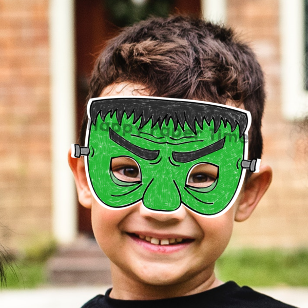 Frankenstein Monster Paper Mask Printable Halloween Coloring Costume ...