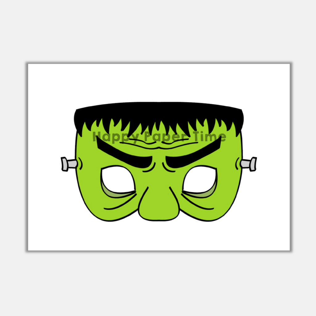 Frankenstein Monster Paper Mask Printable Halloween Costume Craft ...