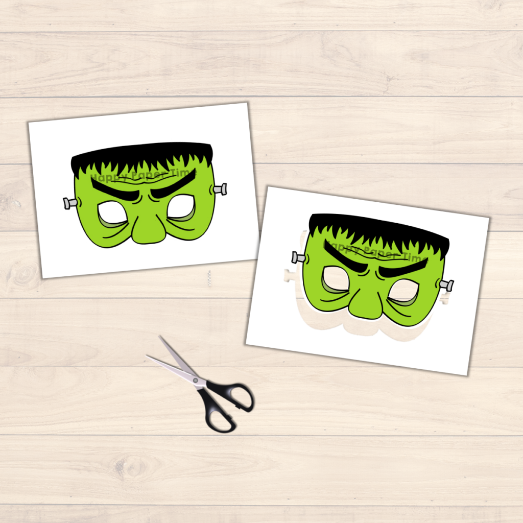 Frankenstein Monster Paper Mask Printable Halloween Costume Craft ...