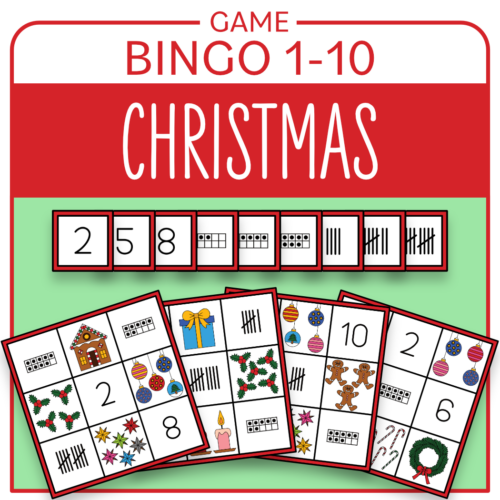 Christmas Bingo - Game Counting 1-10 - Numbers, Ten Frames and Tally ...