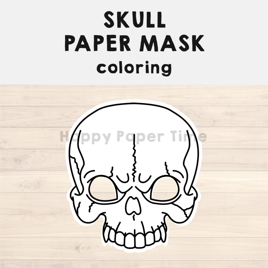 Halloween Paper Masks Printable Coloring Craft Activity Costume ...