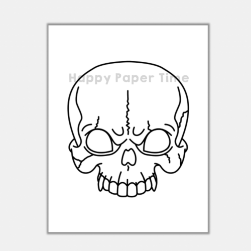 Skull Paper Mask Printable Halloween Coloring Costume Craft Activity ...