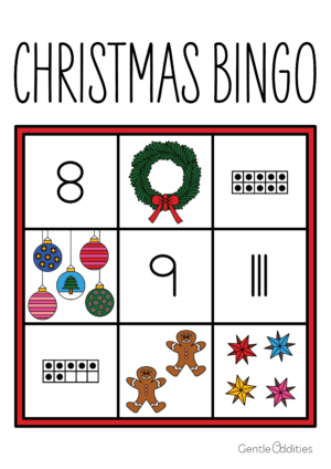 Christmas Bingo - Game Counting 1-10 - Numbers, Ten Frames and Tally ...