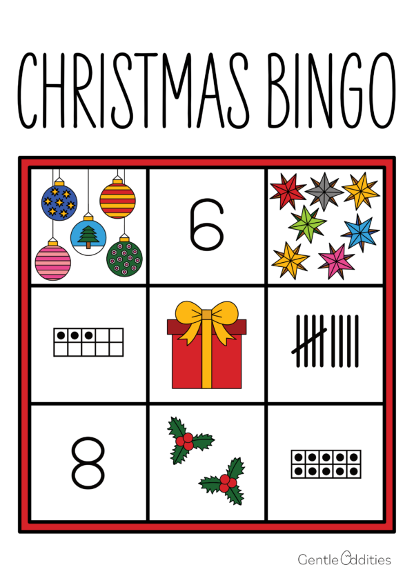Christmas Bingo - Game Counting 1-10 - Numbers, Ten Frames and Tally ...