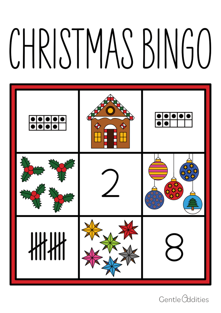 Christmas Bingo - Game Counting 1-10 - Numbers, Ten Frames and Tally ...