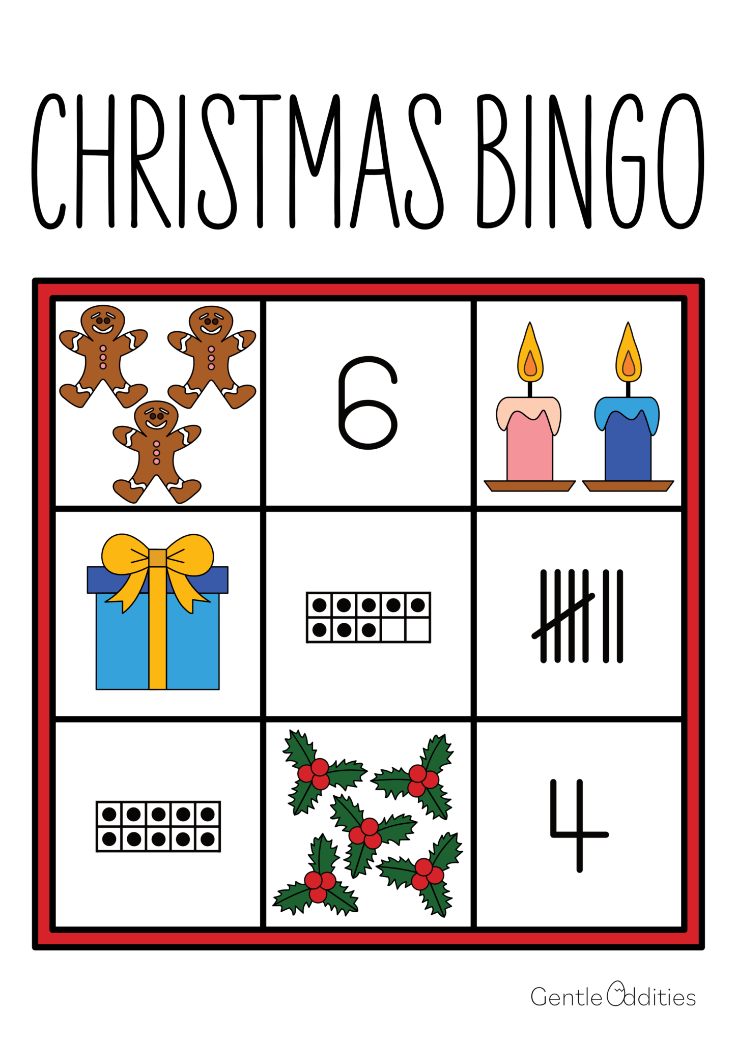 Christmas Bingo - Game Counting 1-10 - Numbers, Ten Frames and Tally ...