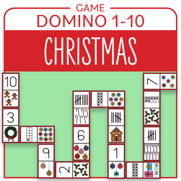 Christmas Domino - Game Counting 1-10 - Numbers, Ten Frames and Tally ...