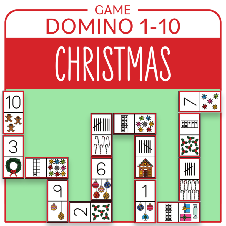 Christmas Domino - Game Counting 1-10 - Numbers, Ten Frames and Tally ...