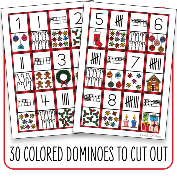 Christmas Domino - Game Counting 1-10 - Numbers, Ten Frames and Tally ...