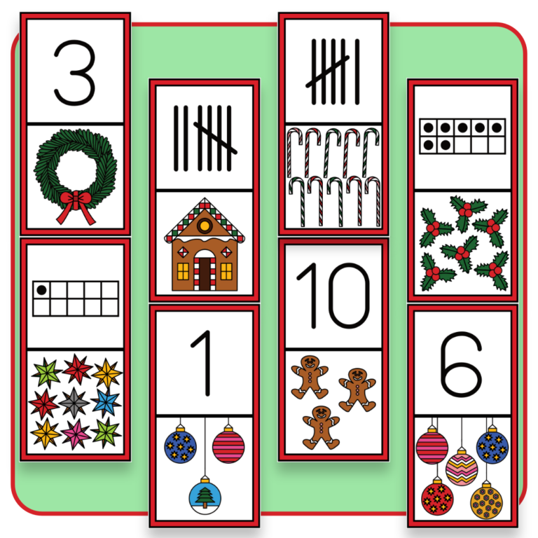 Christmas Domino - Game Counting 1-10 - Numbers, Ten Frames and Tally ...