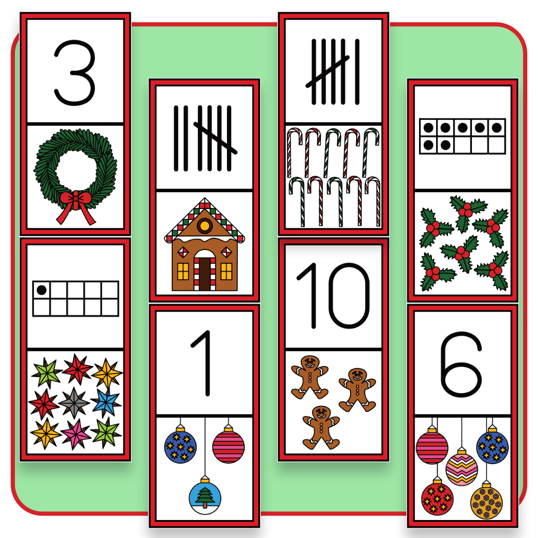 Christmas Domino - Game Counting 1-10 - Numbers, Ten Frames and Tally ...