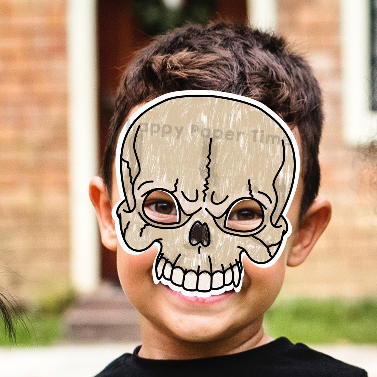 Skull Paper Masks Printable Halloween Coloring Costume Craft Activity ...