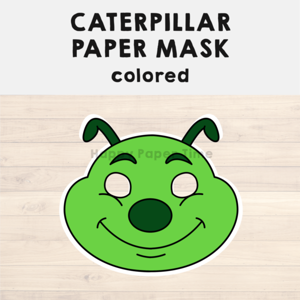 Caterpillar Paper Masks Printable Bug Animal Coloring Craft Activity ...