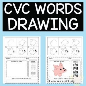 CVC Words Directed Drawing | No Prep | Made By Teachers